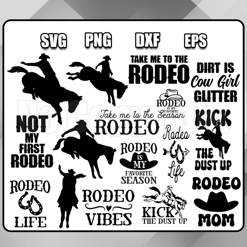Rodeo SVG Bundle, Cowgirl Quotes Svg, Rodeo Shirt Svg, Cowgirl Hat Svg ...