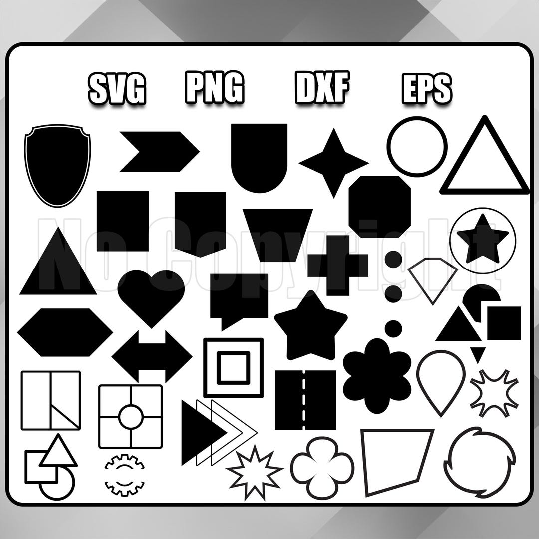 Basic Shape SVG Bundle Vol 1, Basic Shape PNG Bundle, Basic Shape ...