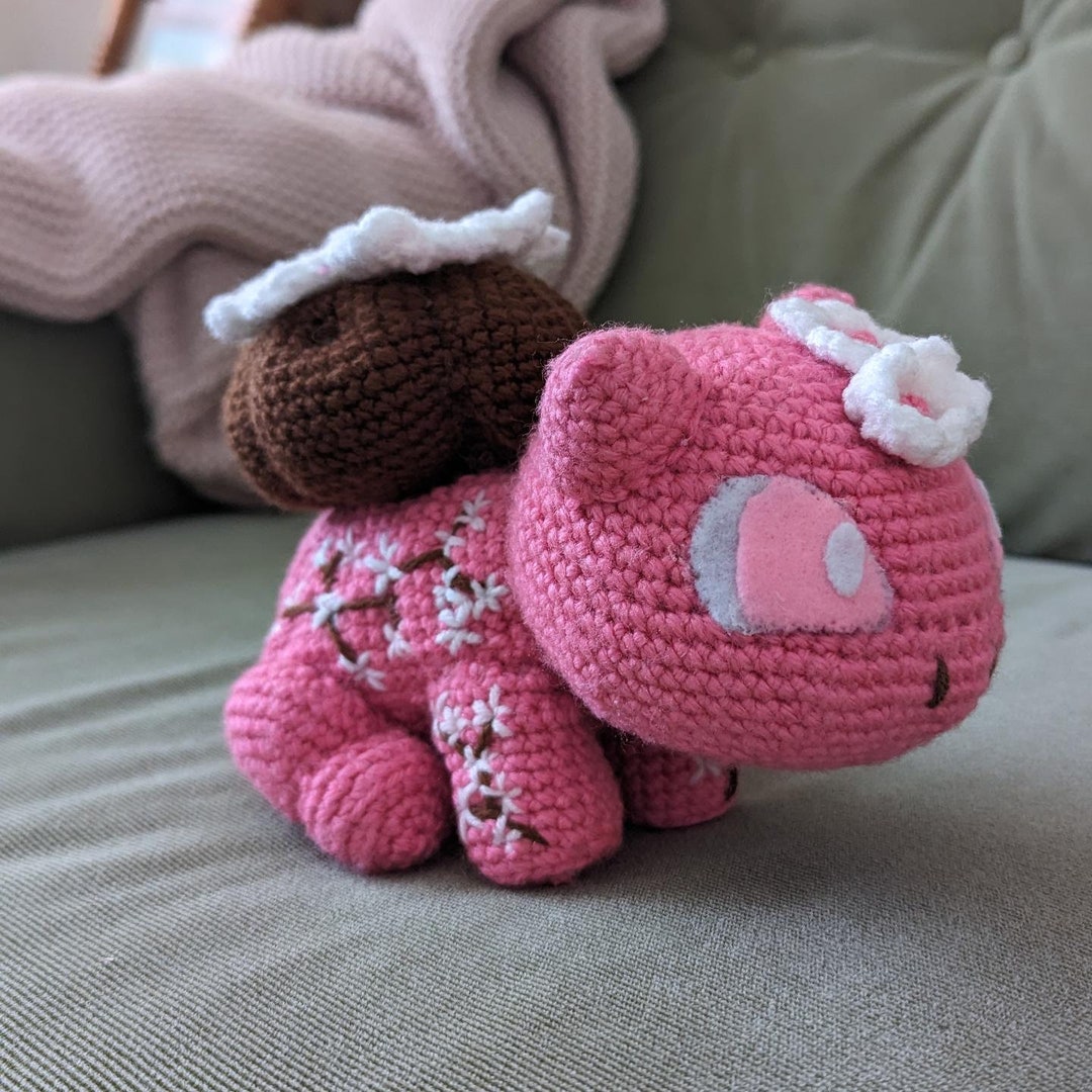 Crochet Sakura Bulb Frog With Acrylic Yarn, Cherry Blossom - Etsy