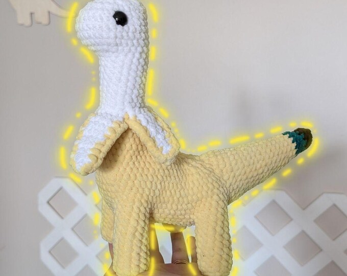 Bananasaurus Brontosaurus Finished Crochet Plush Toy Amigurumi - Etsy