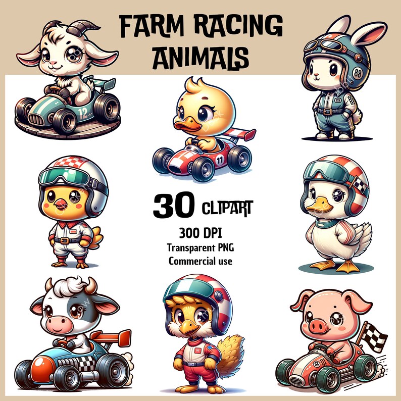 Farm Racing Animals Clipart Farm Racing PNG Download Farm Animals ...