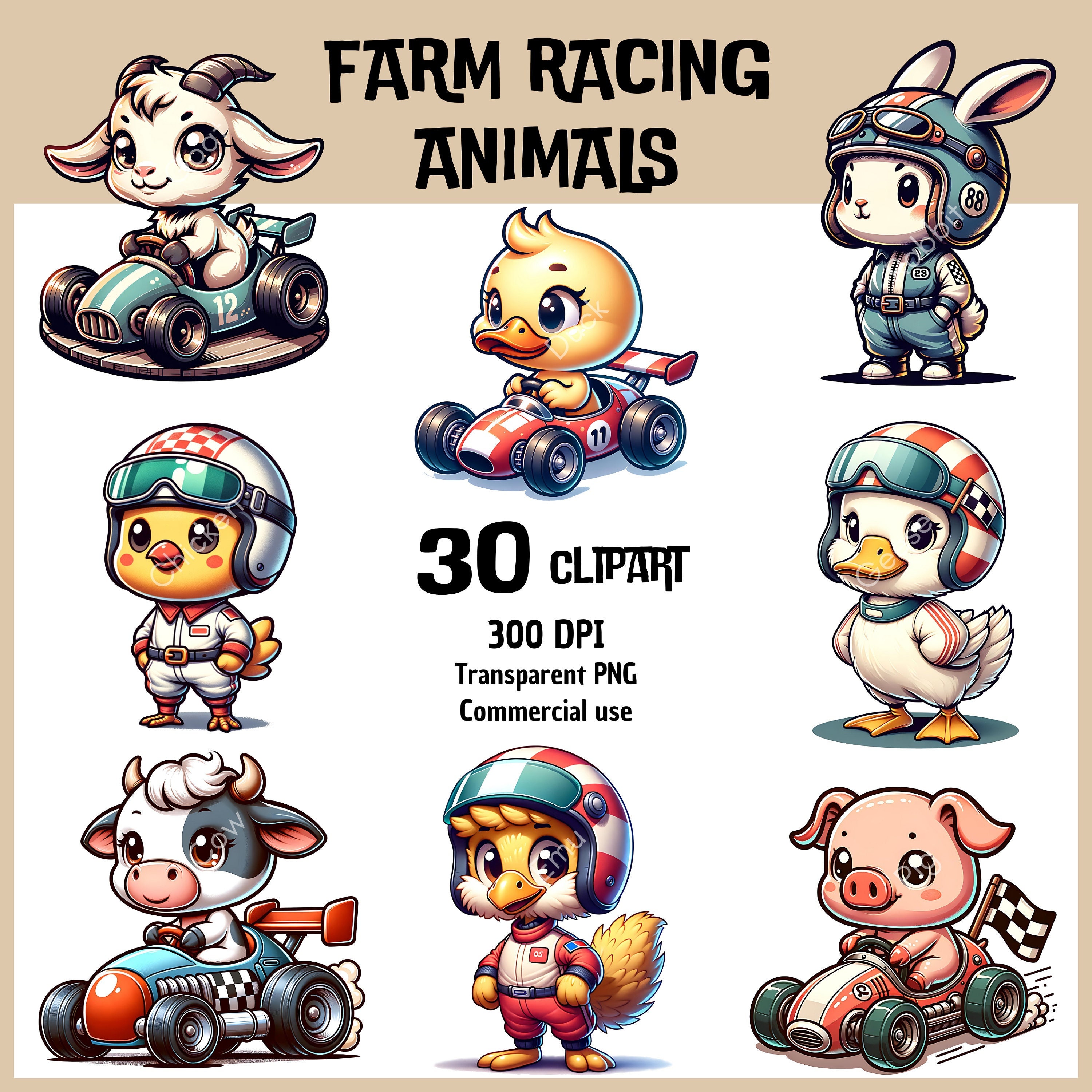 Farm Racing Animals Clipart Farm Racing PNG Download Farm Animals ...