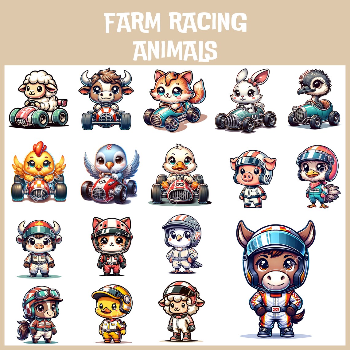 Farm Racing Animals Clipart Farm Racing PNG Download Farm Animals ...
