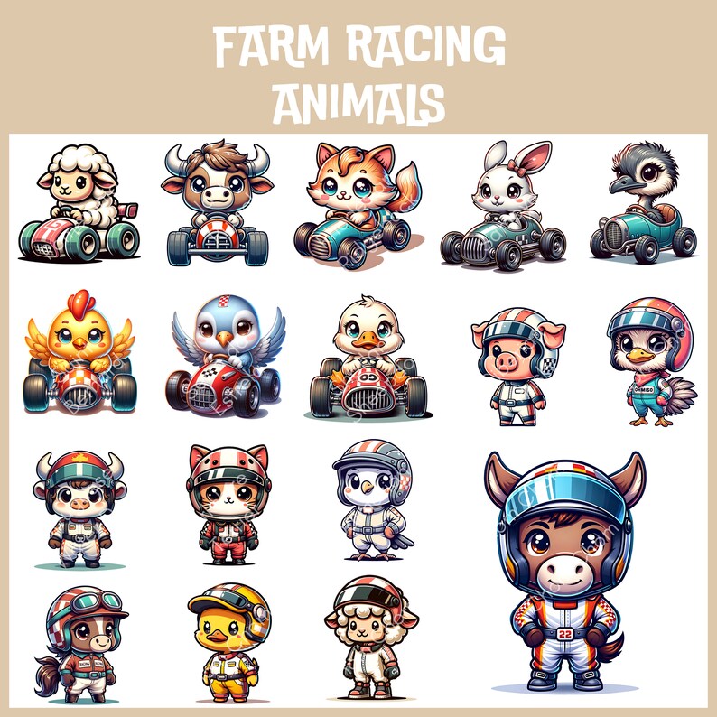 Farm Racing Animals Clipart Farm Racing PNG Download Farm Animals ...
