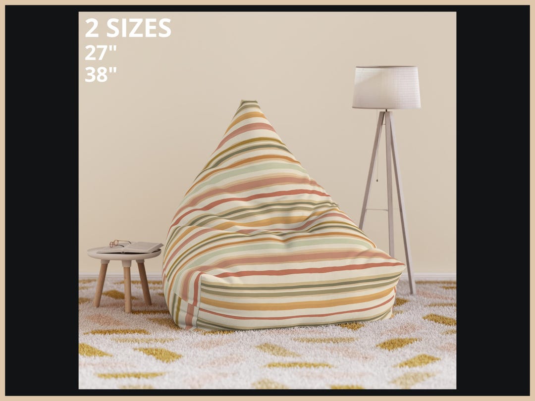 Boho Pattern Sripes Bean Bag Chair Cover, Adult or Kids Bean Bag Cover, Furniture Room Decor ...