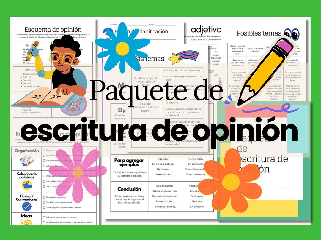 Paquete De Escritura De Opinión // Minimal Spanish Opinion Writing ...