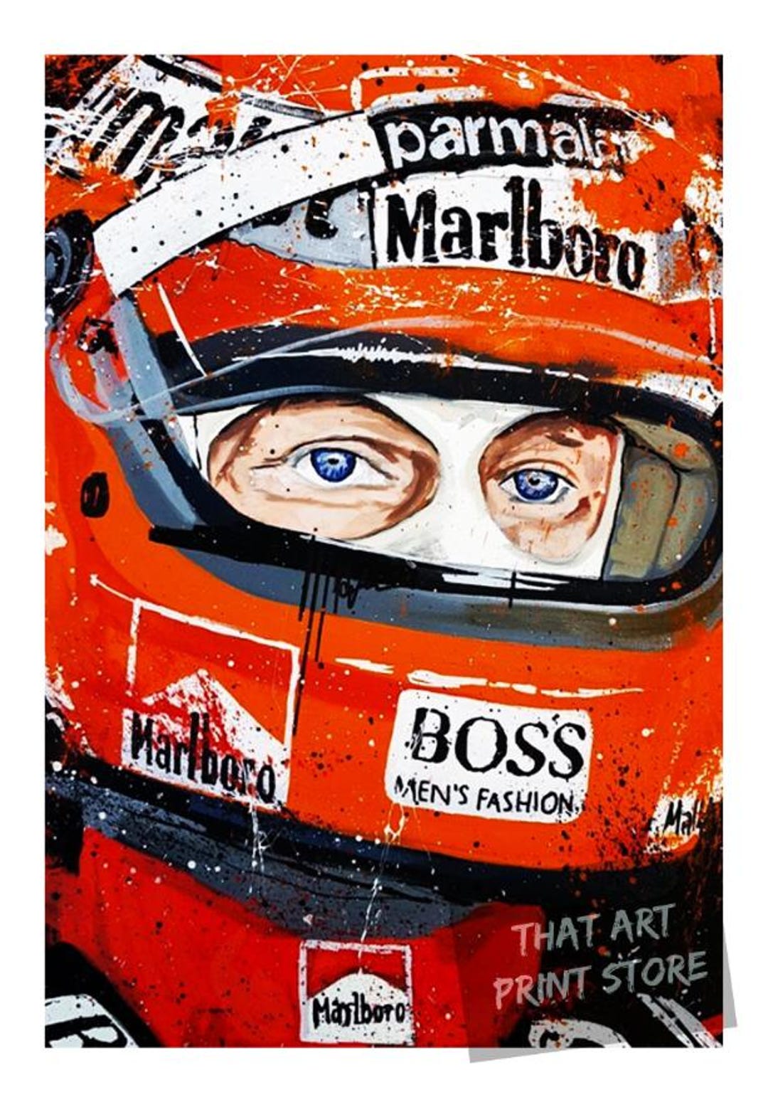 Niki Lauda F1 Champion Ferrari Artwork Print | Office Wall Art ...