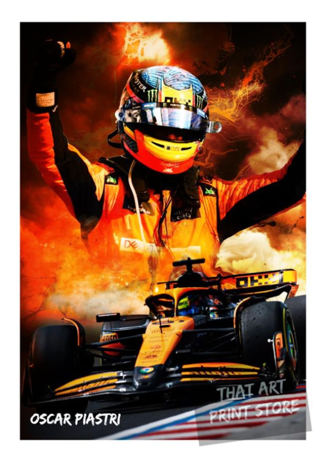 Oscar Piastri F1 Mclaren 2025 Artwork Print | Office Wall Art | Bedroom ...