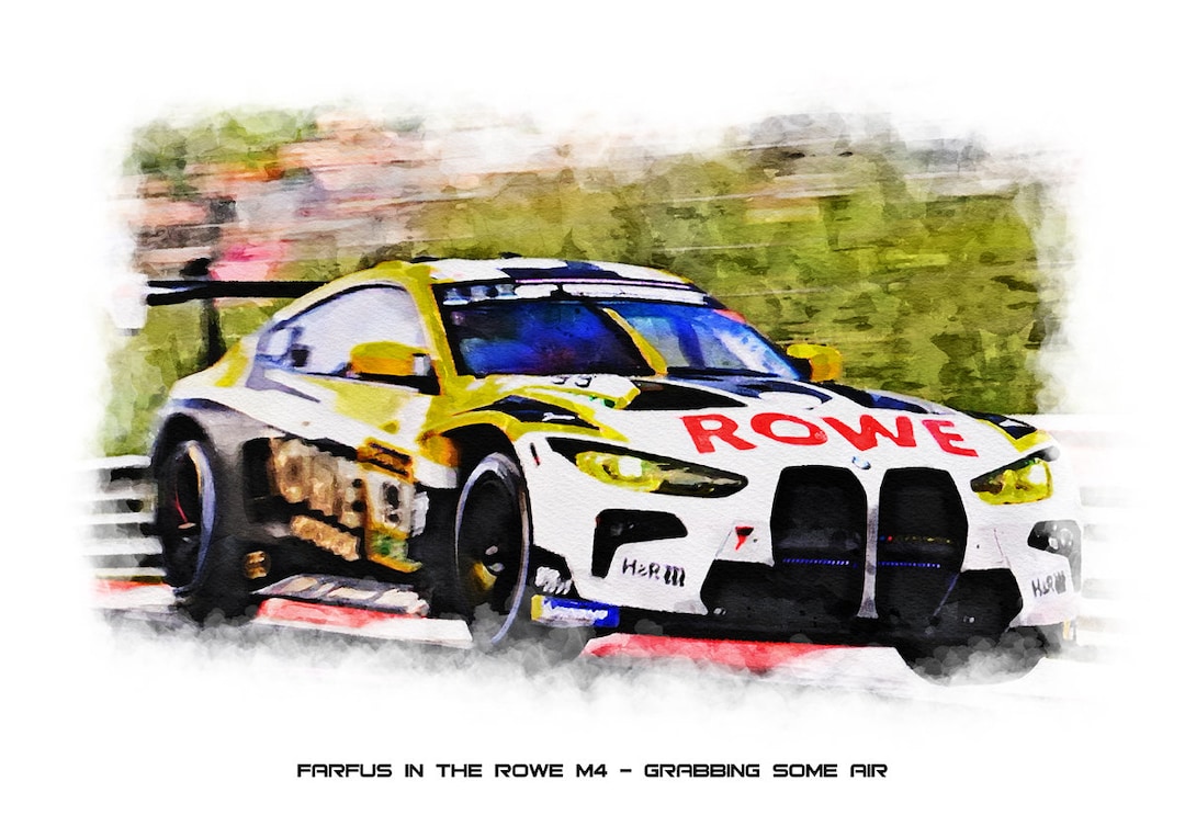 Farfus in the Rowe BMW M4 Grabbing Some Air Car Artwork - Etsy