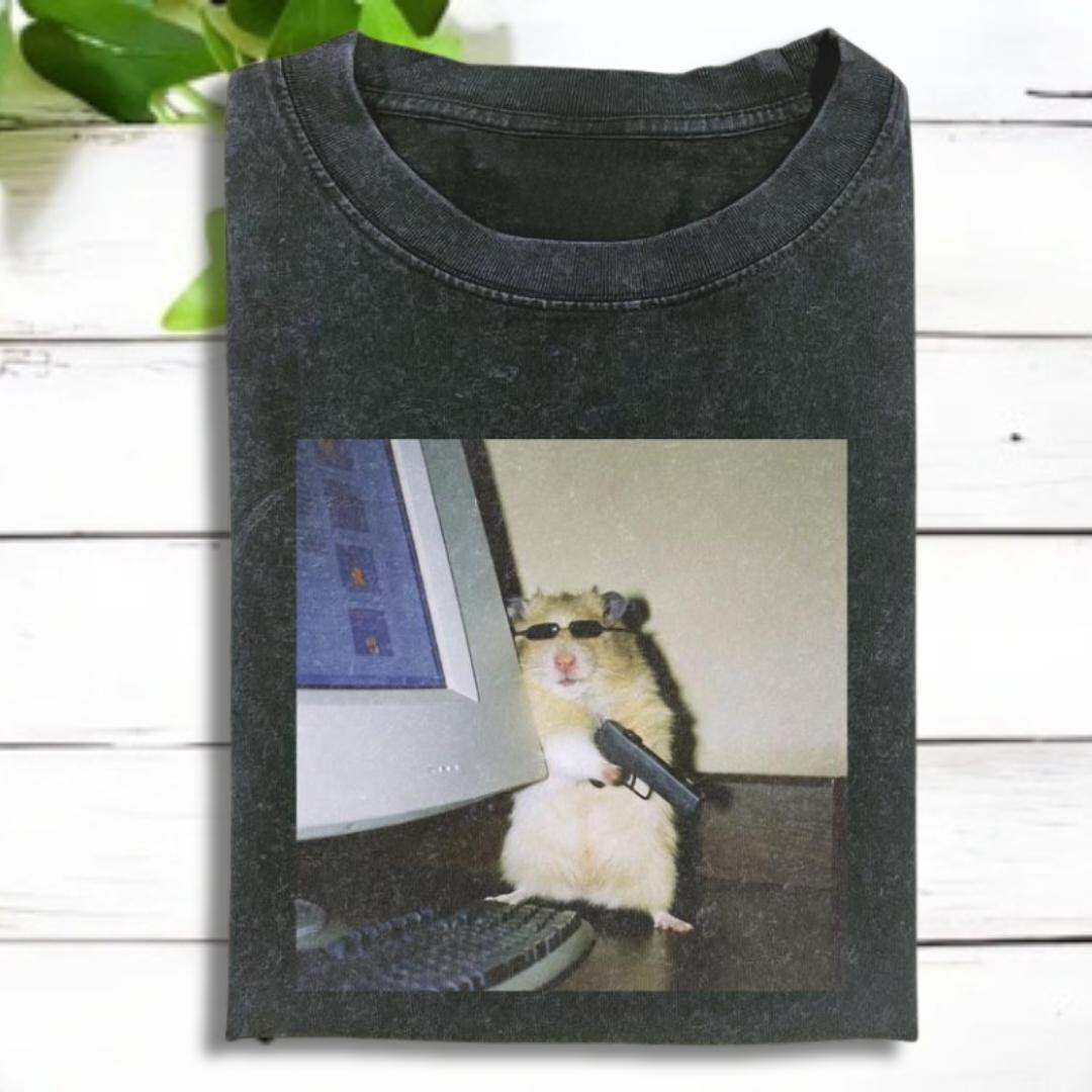Cyber Hamster Meme Shirt, Dank Meme Hamster Shirt, Hamster Shirt, Funny ...