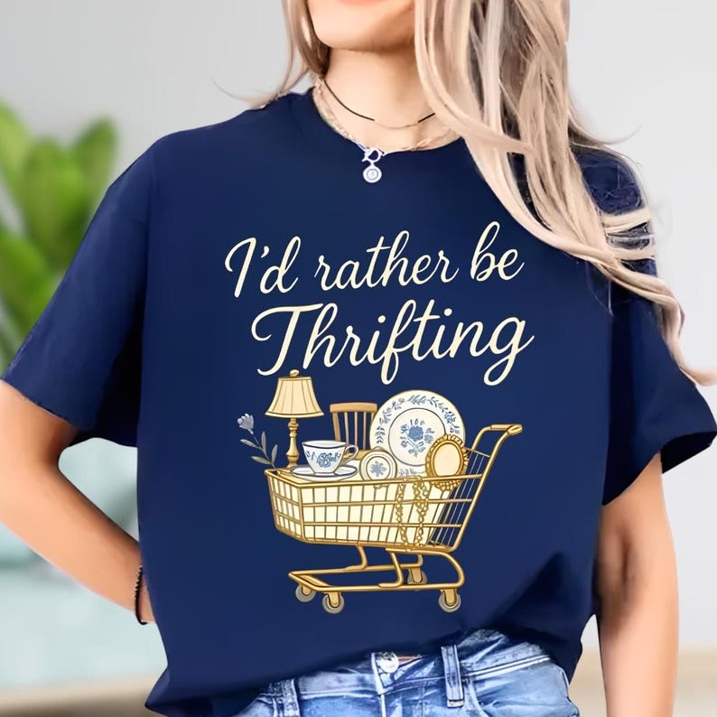 I’d Rather Be Thrifting Shirt, Thrift Aesthetic Graphic Shirt, Retro ...