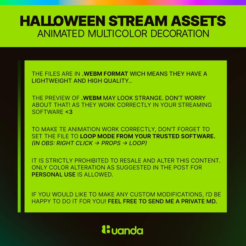 DECO Halloween Stream Overlay Animations Multicolor Streaming Assets ...