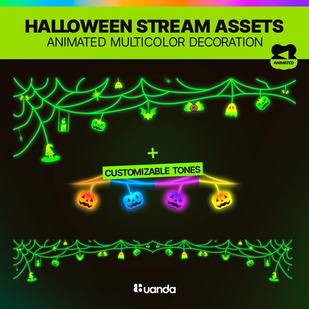 Halloween Stream Asset Animations | Multicolor Streaming Overlay, Cute ...