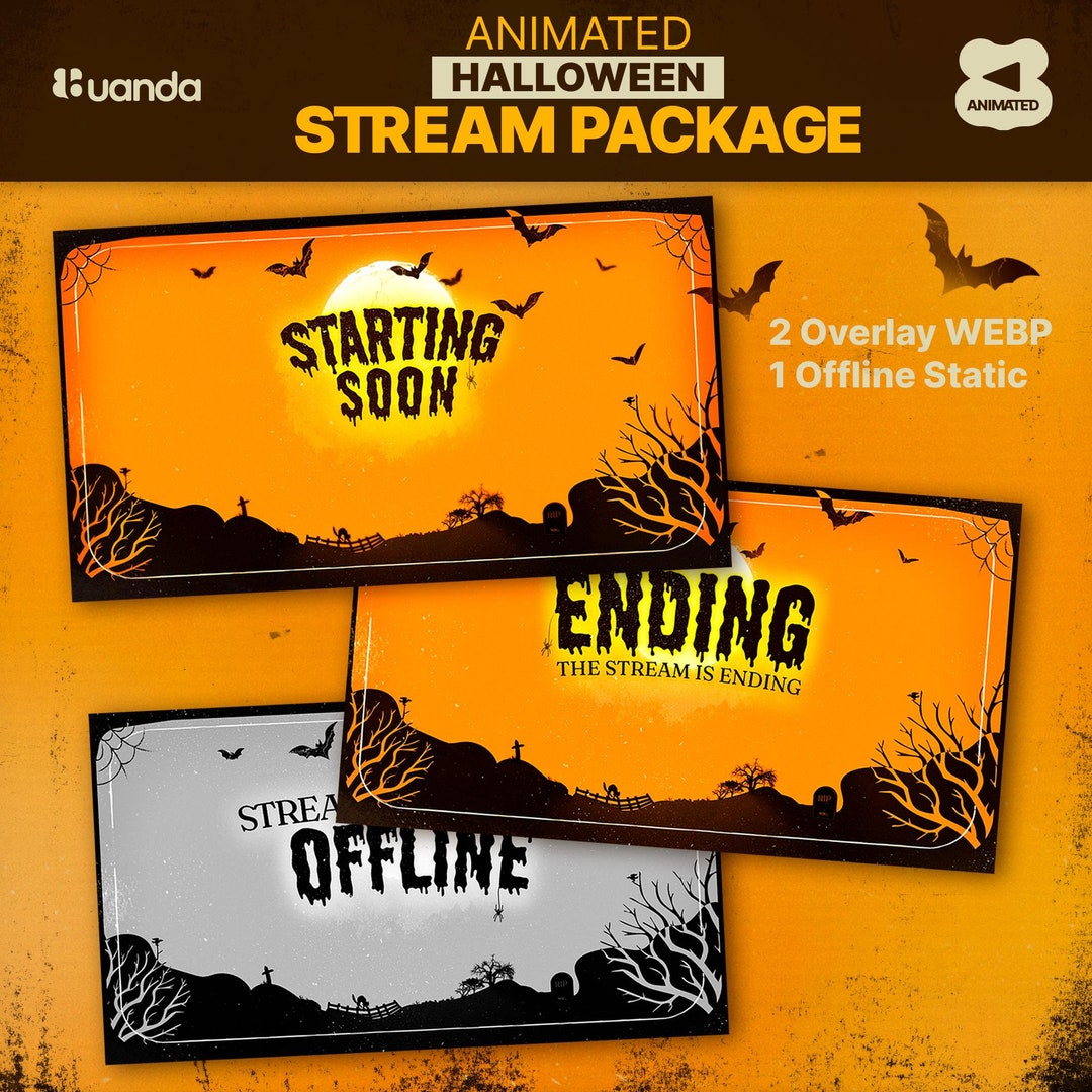 Halloween Overlay 2 Animated Overlays Stream Pack Offline Screen Scary ...