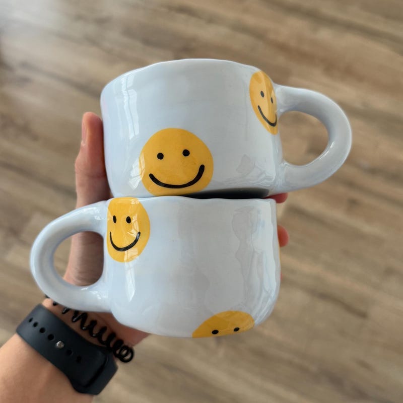 Mug Smiley Pottery - Etsy UK