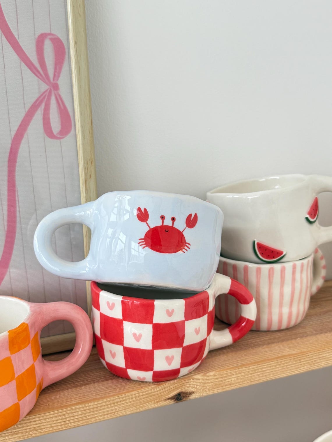 Handmade Ceramic Crab Mug: Baby Blue Pottery Coffee Cup - Etsy