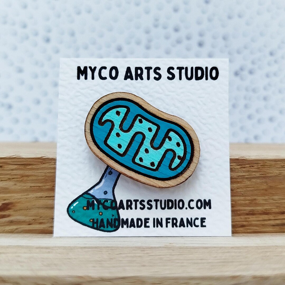 Mitochondria Lapel Pin, Wooden Science Lover Badge, Quirky Wood Brooch ...