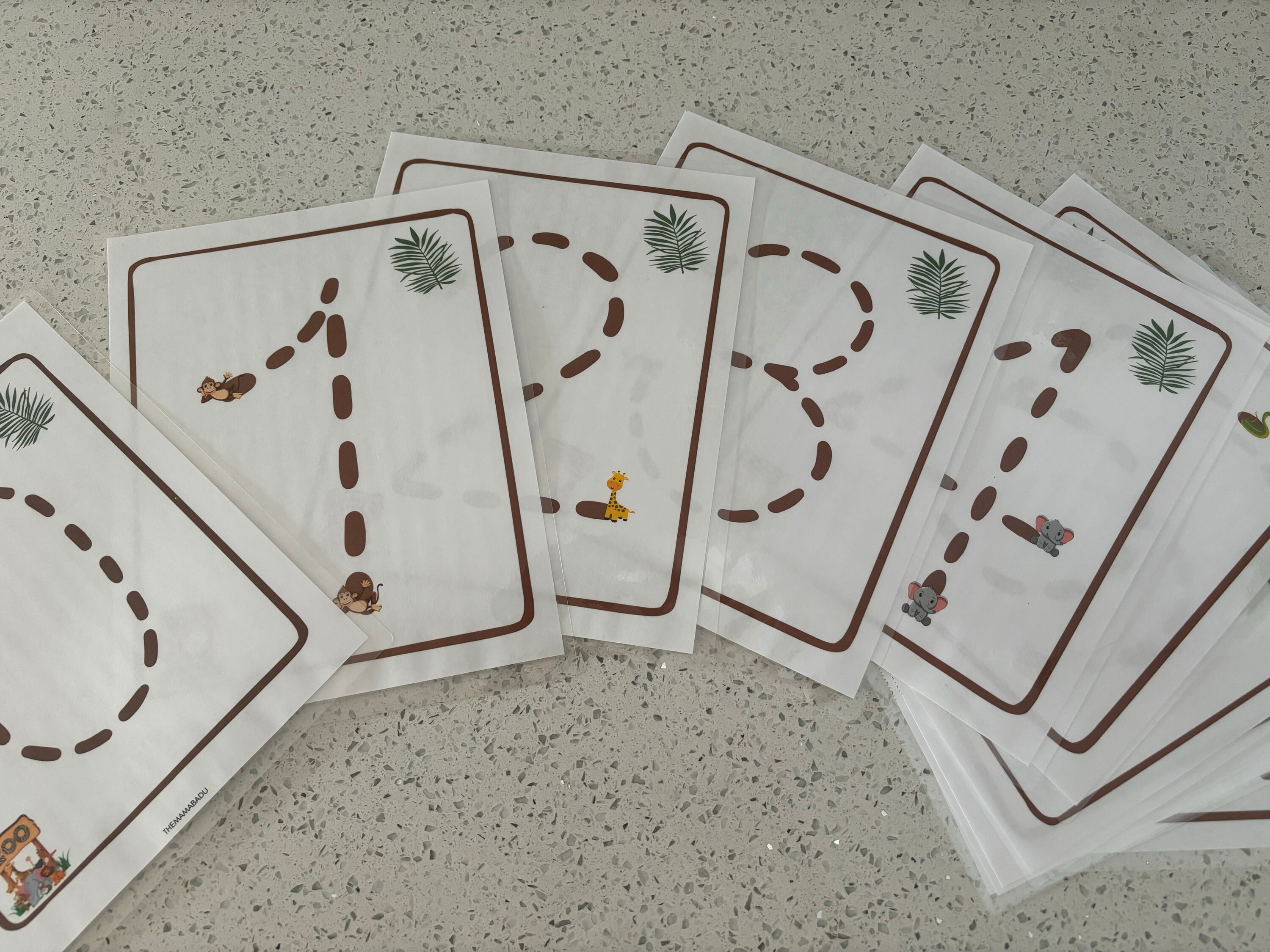 Number Tracing 1-10 Zoo, Preschool Worksheet, Printable, Handwriting ...