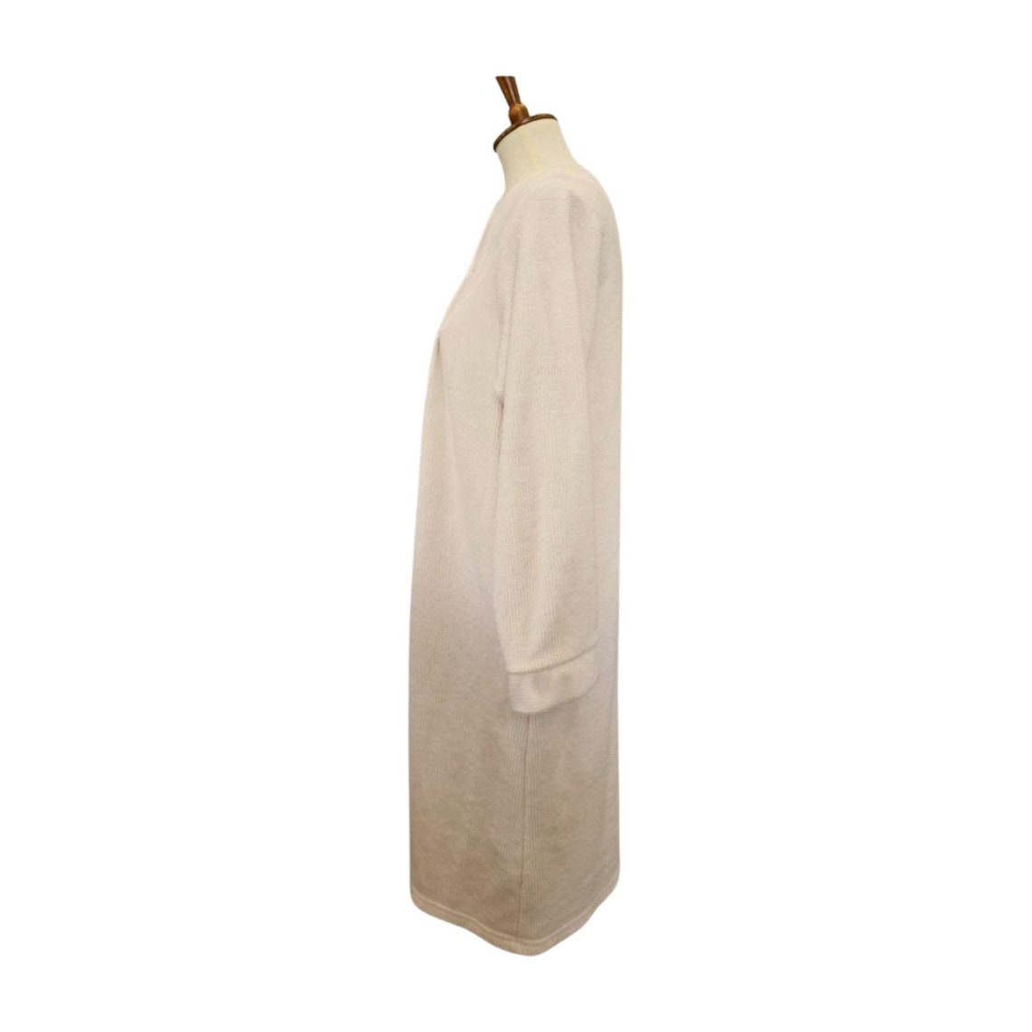 Miss Elaine Pale Pink Snap Front Long Robe, Embroidery, 2 Pockets, Size ...