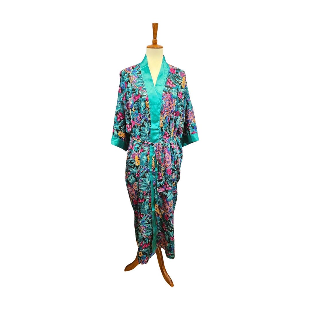 Boho Vintage Robe, Colorful Print, Medium Size, Excellent Condition - Etsy