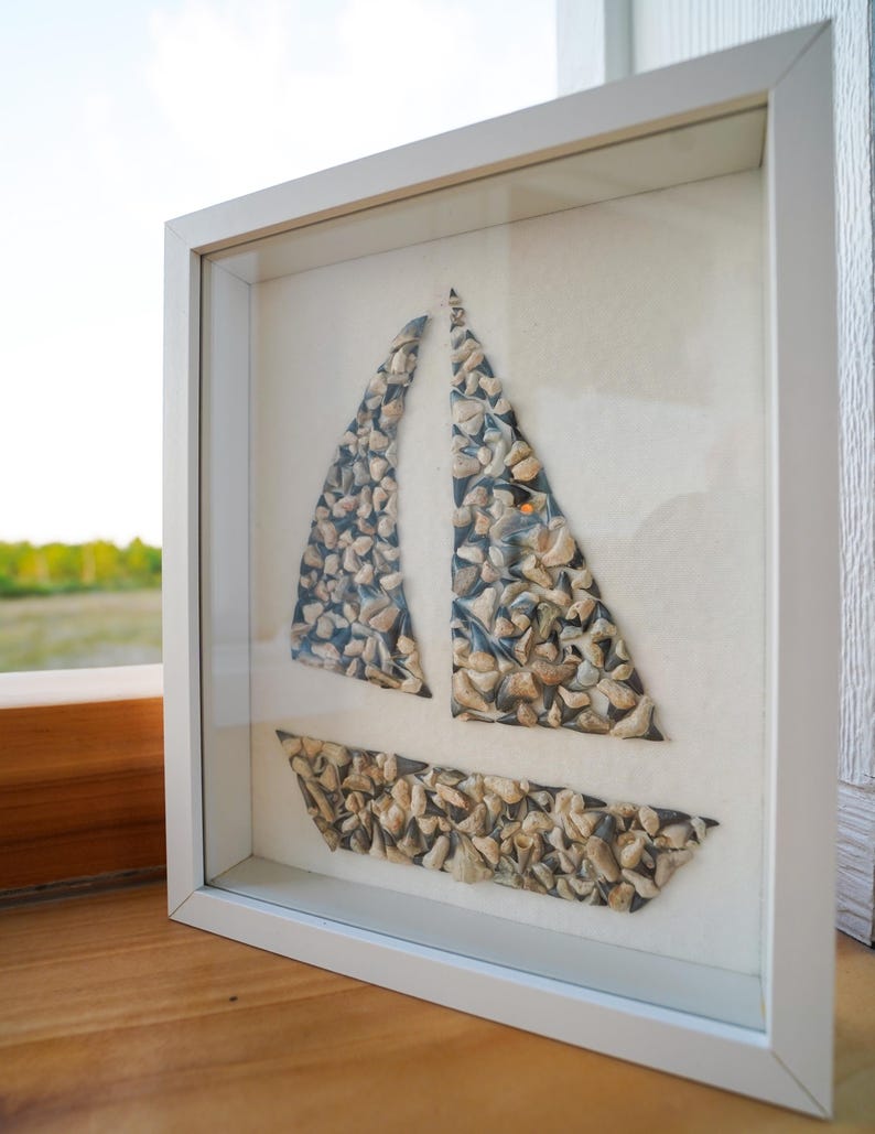 Sail Boat Out of Blue Shark Teeth - Etsy