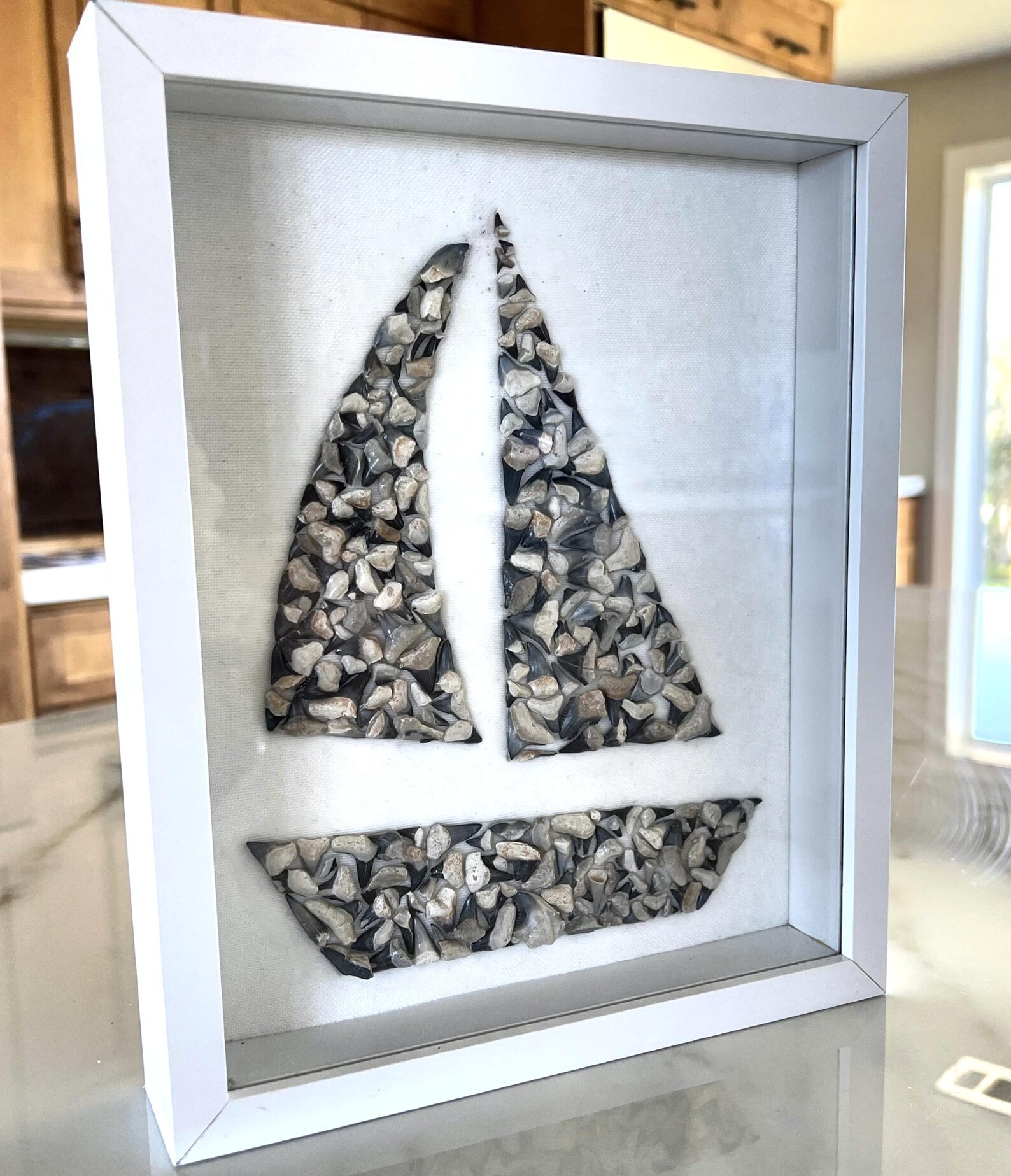 Sail Boat Out of Blue Shark Teeth - Etsy