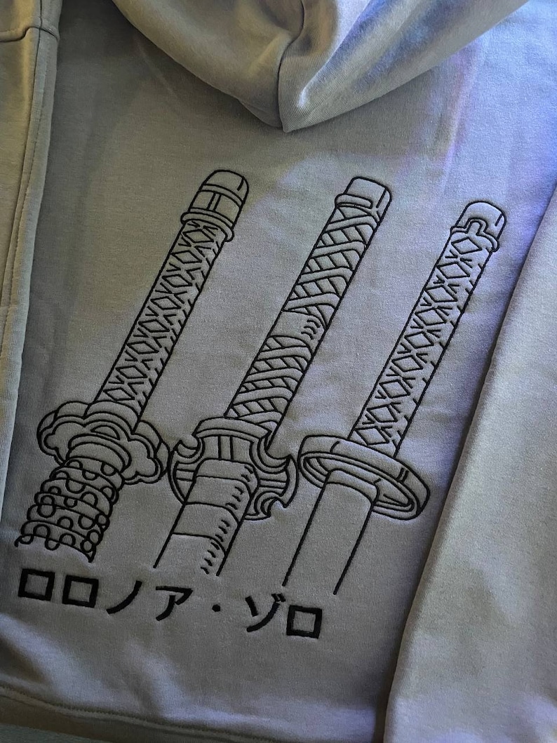 Anime Embroidery Design: Zoro’s Katana Trio, Digital Files, Custom ...