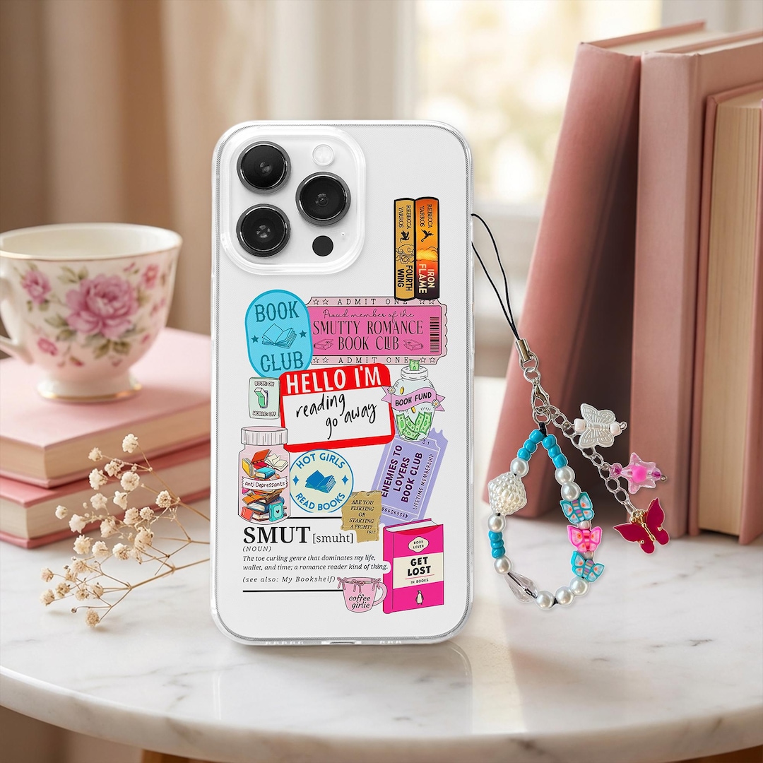 Book Club Girls Receipt Phone Case, Book Scrap Reading Romantasy Charm ...