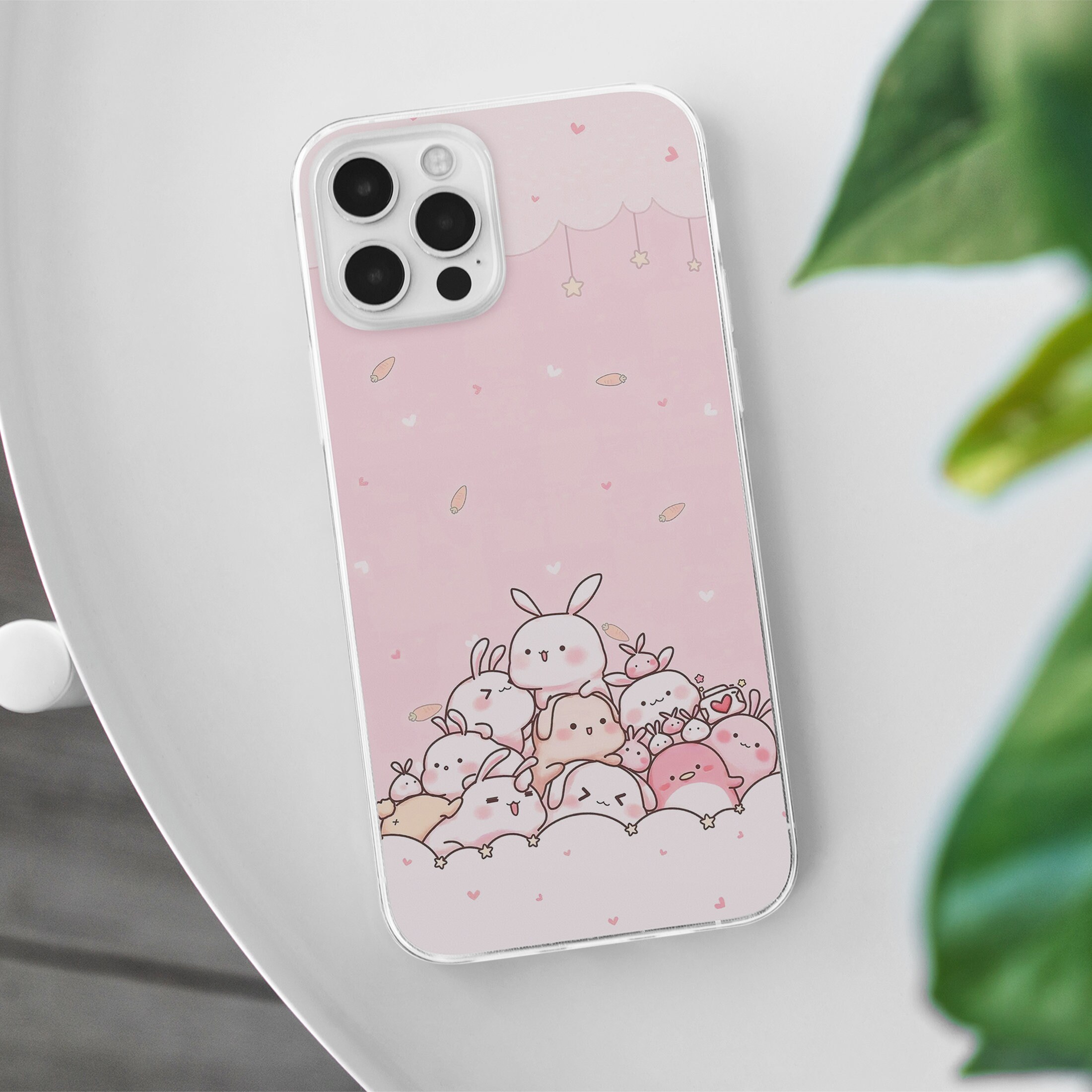 Pink Kawaii Cartoon Magnetic Phone Case, Anime Bunny Cover iPhone 17 16 ...