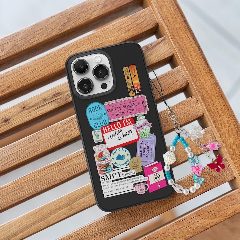 Book Club Girls Receipt Phone Case, Book Scrap Reading Romantasy Charm ...