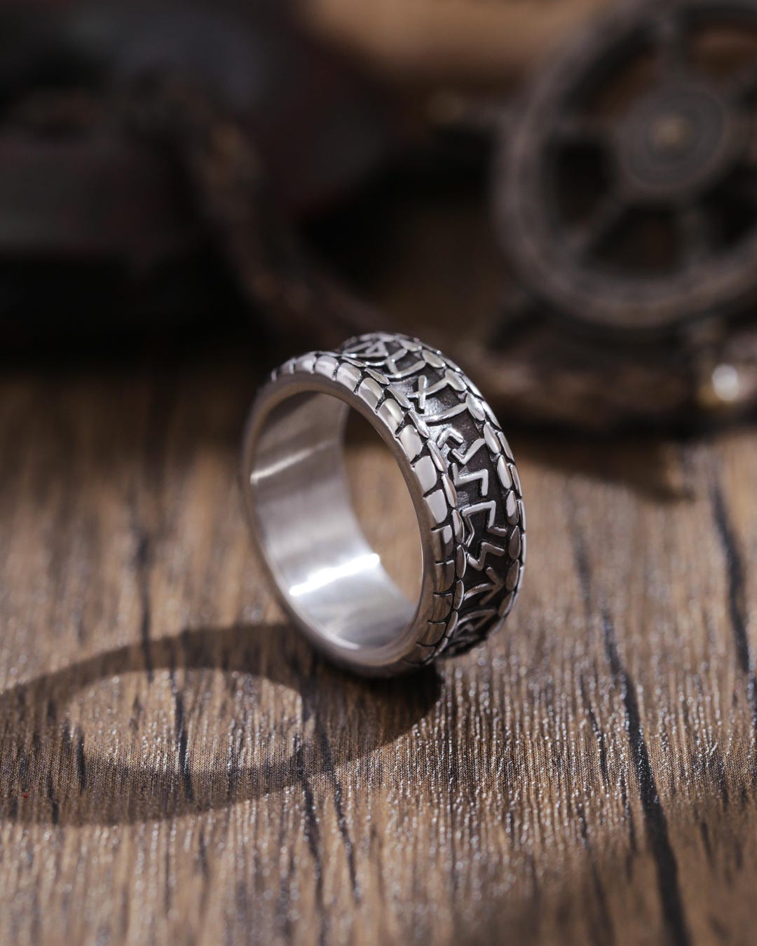 Viking Rune Titanium Steel Ring | Norse Mythology Jewelry - Etsy