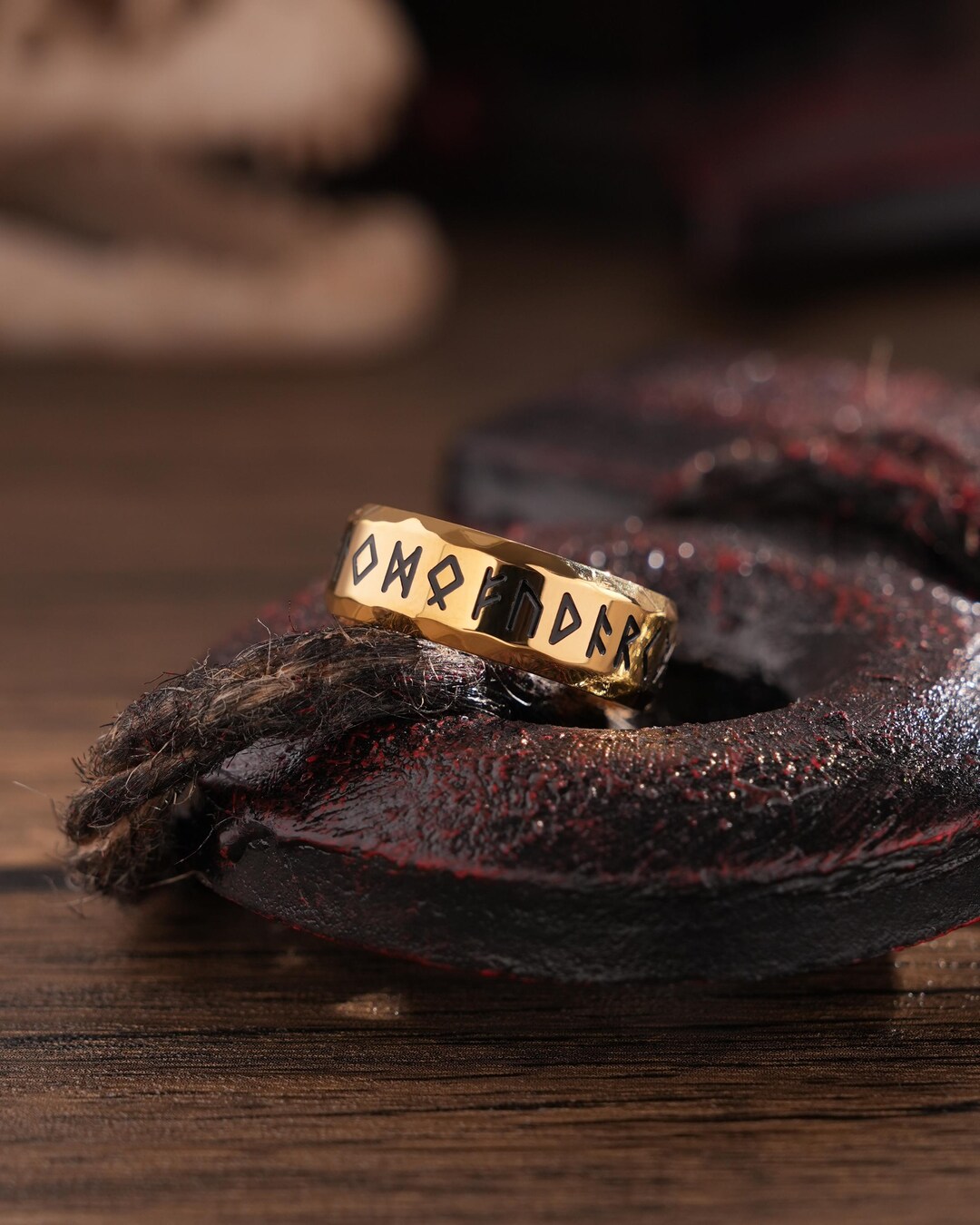 Viking Rune Fashion Punk Men's Ring, Minimalist Scandinavian Ring ...