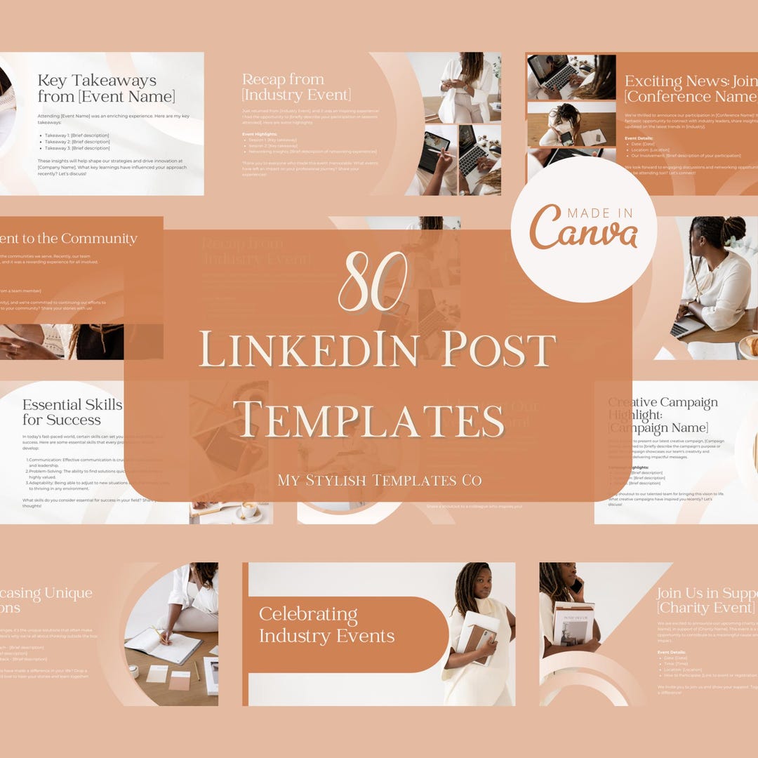 Linkedin Post Canva Template | Professional Visual Linkedin Content ...