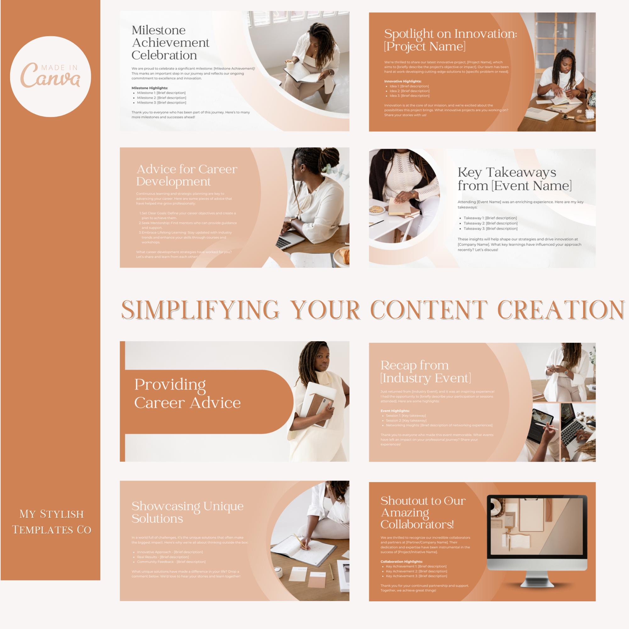 Linkedin Post Canva Template | Professional Visual Linkedin Content ...
