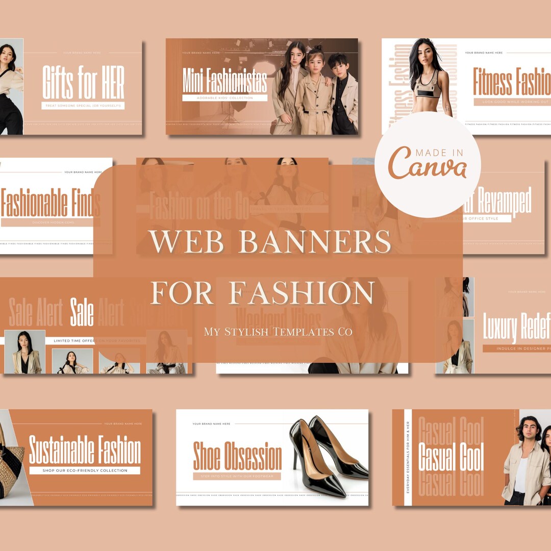 Website Banner for Fashion Brand Website Template Shopify Web Canva ...