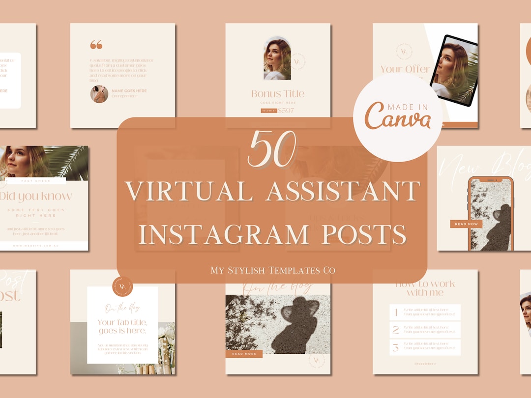 Virtual Assistant Instagram Post Templates | VA Social Media Marketing ...