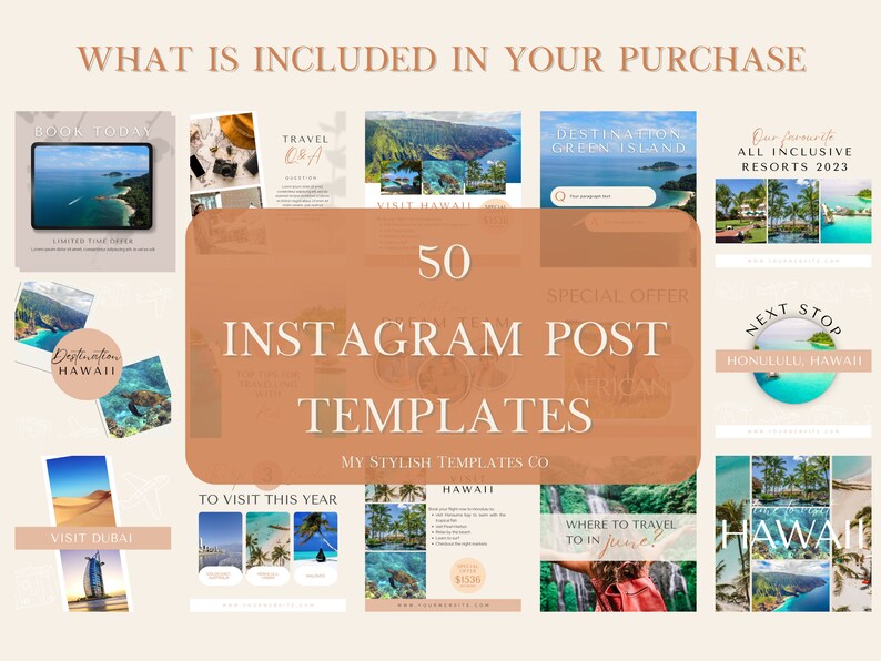 Travel Agent Instagram Templates | Influencer Instagram Posts | Travel ...