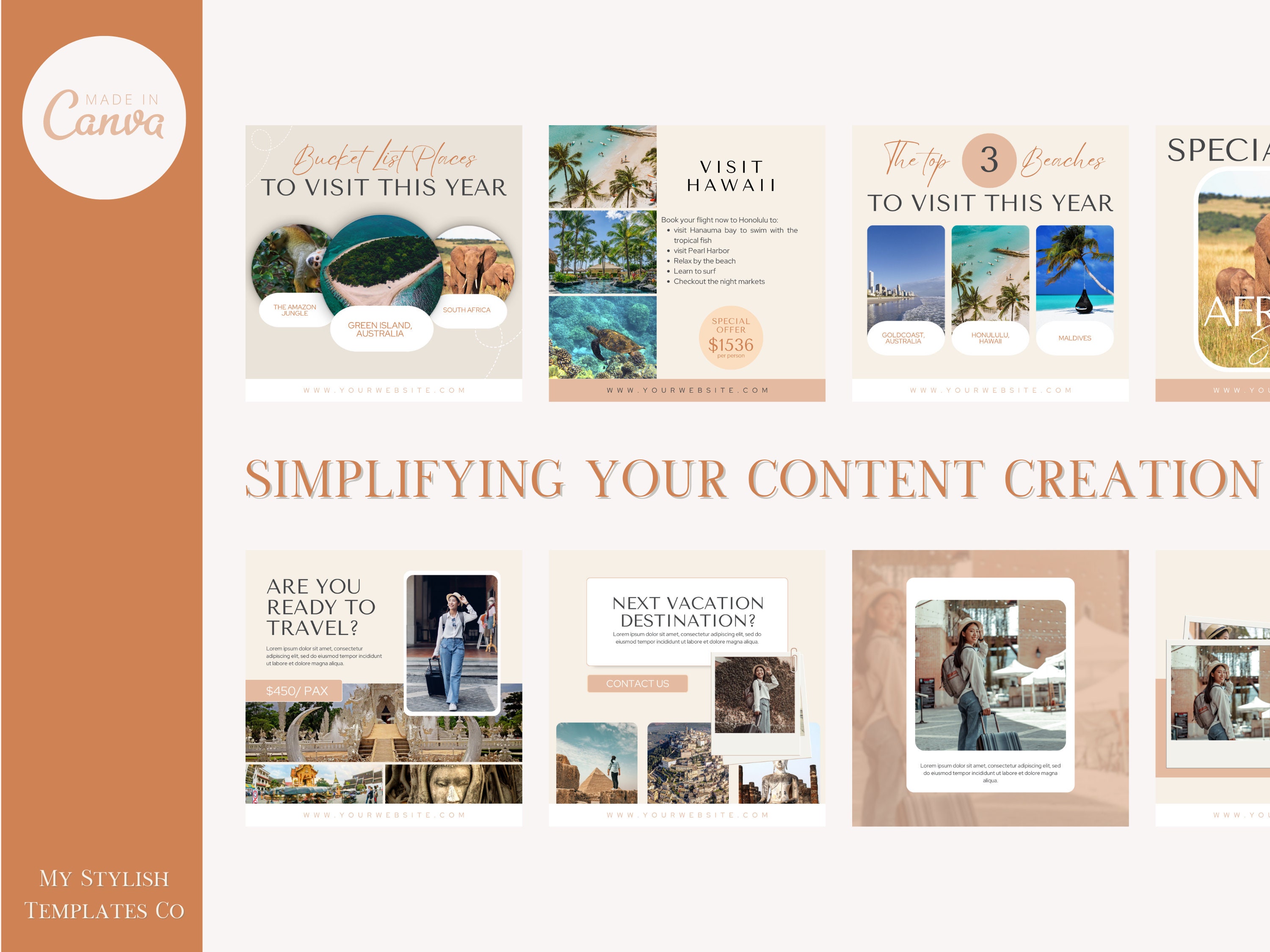 Travel Agent Instagram Templates | Influencer Instagram Posts | Travel ...