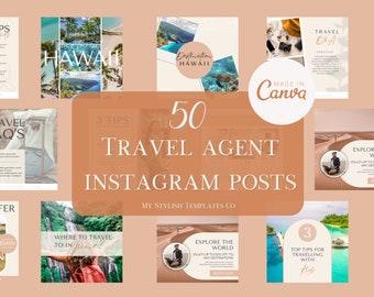 70 Travel Social Media Posts Templates Facebook Instagram IG, Travel ...