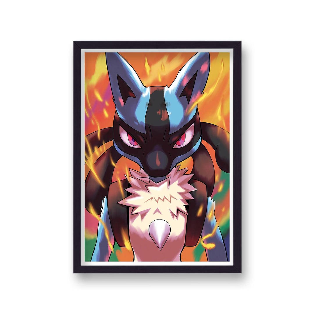 Pokemon Print Lucario Close Up - Etsy