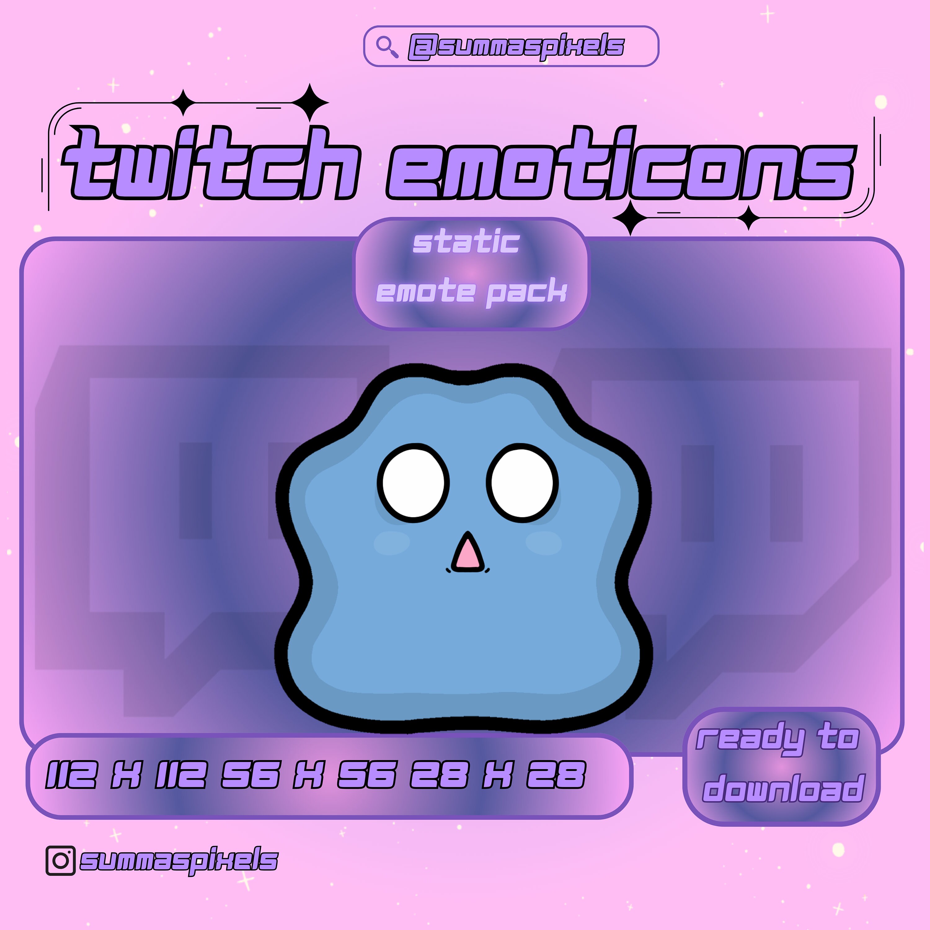 26 Blue Blobs Emote Pack Twitch Emote Discord Emote - Etsy