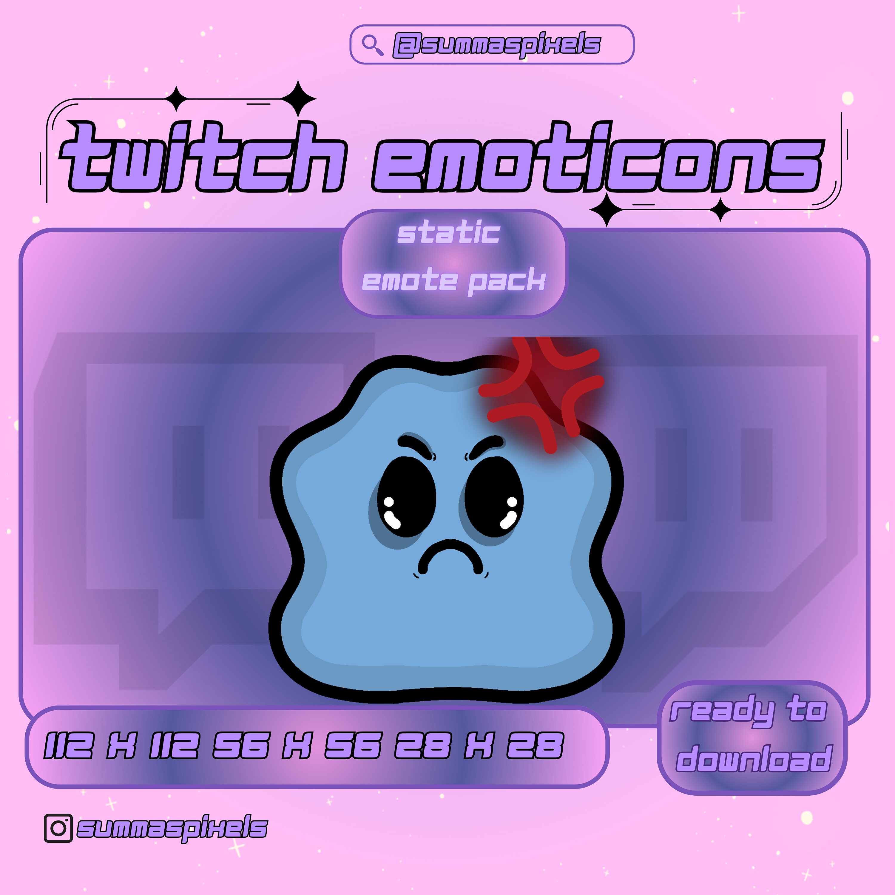 26 Blue Blobs Emote Pack Twitch Emote Discord Emote - Etsy