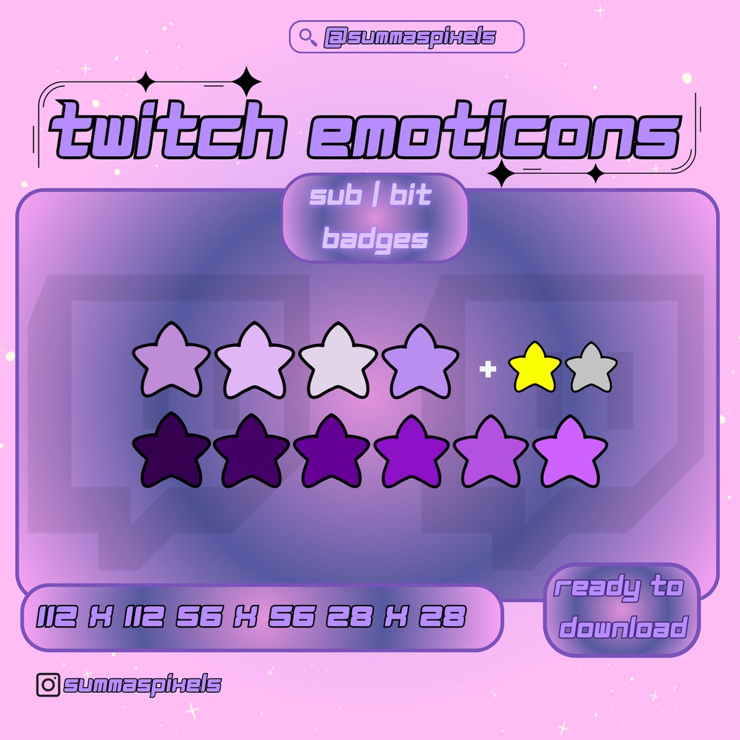 11 Purple Star Sub Badges for Twitch - Etsy
