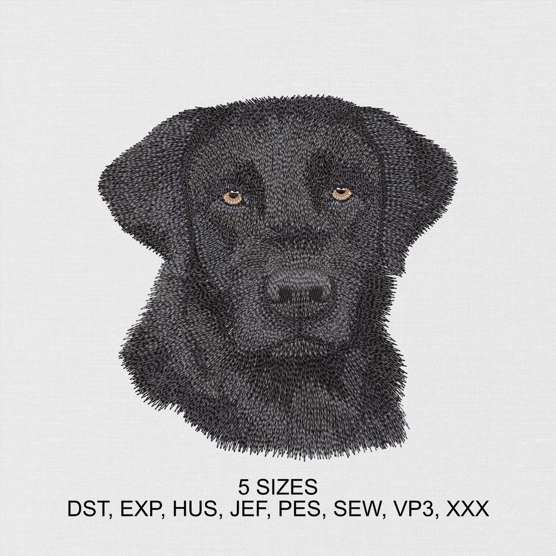 Dog Machine Embroidery Design - Black Labrador Retriever Digital ...