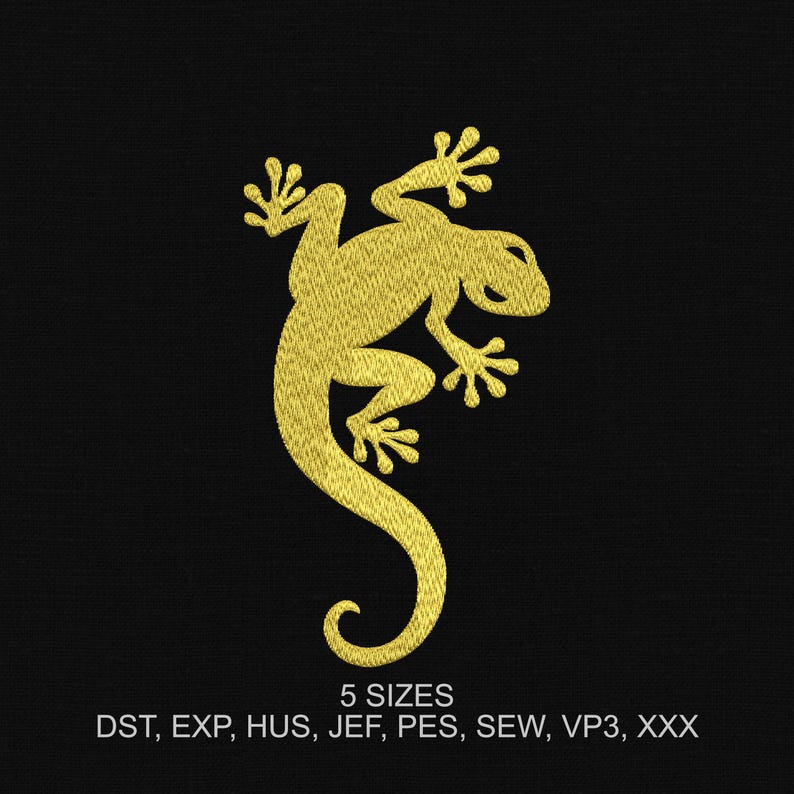 Lizard Machine Embroidery Design: Reptile Sewing Pattern (instant ...