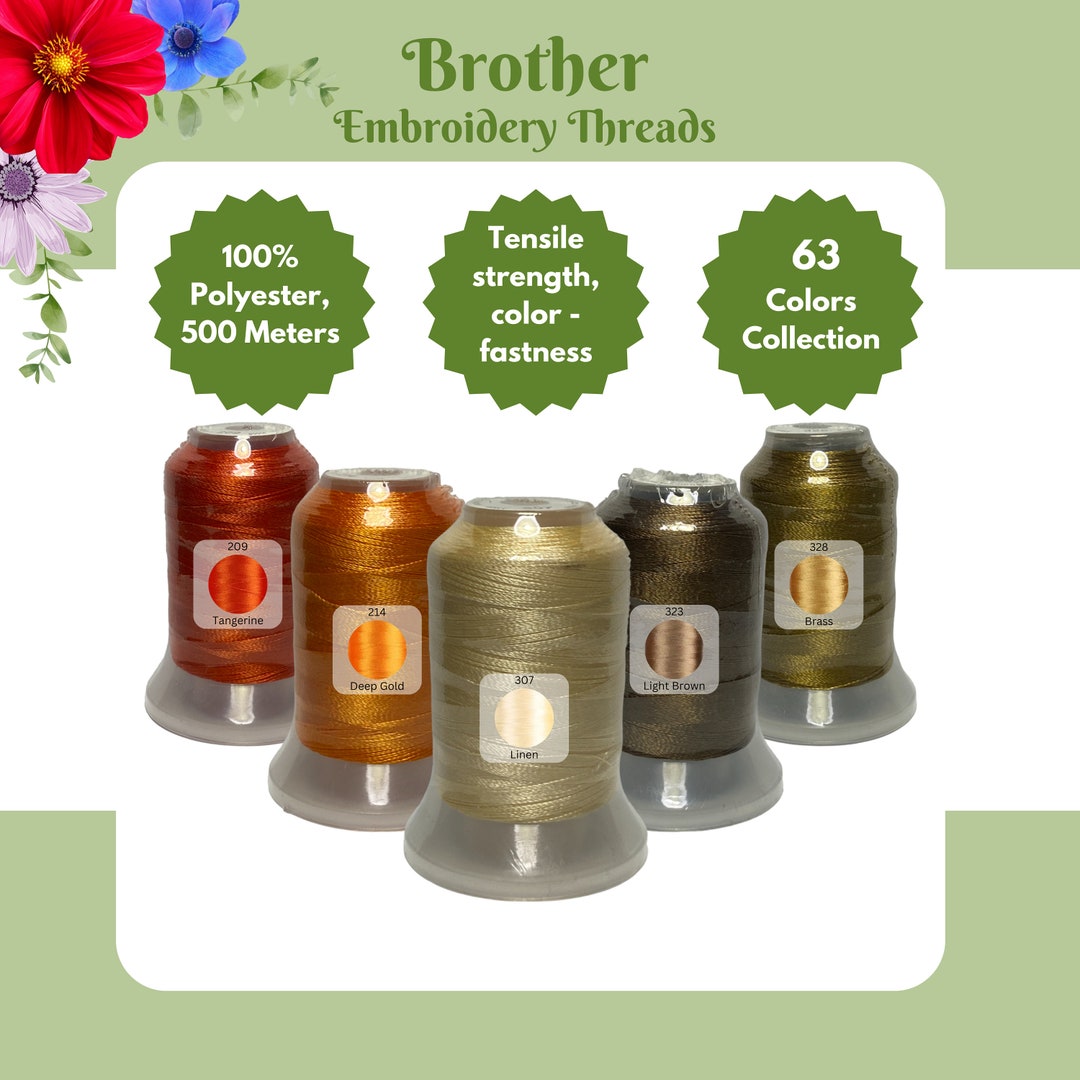 Brother Colors Polyester Embroidery Machine Thread 500M for Brother ...