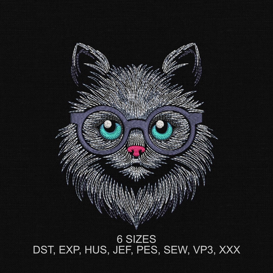 Cute Cat Embroidery Design, Kitten Machine Embroidery Pattern, Pet ...