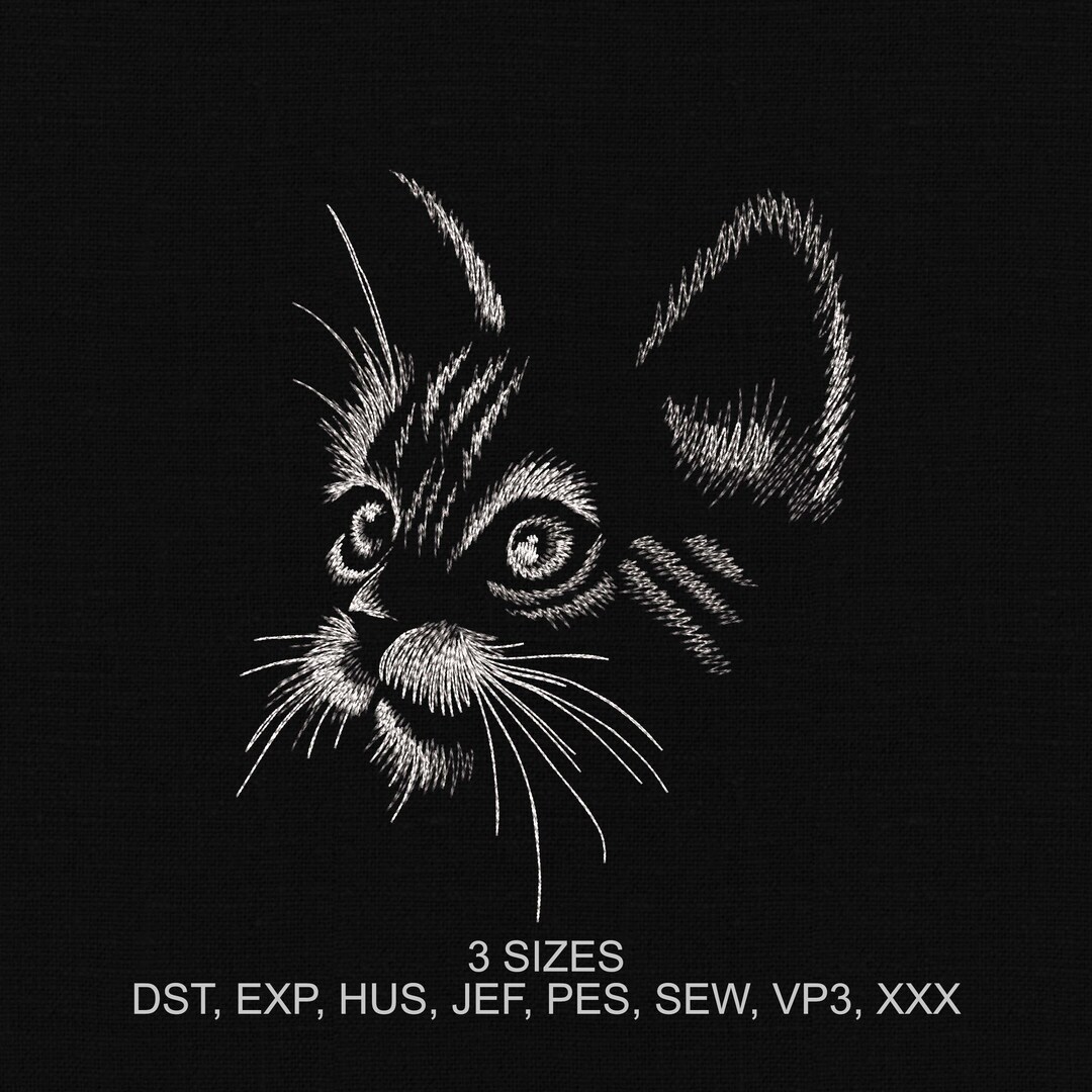 Cat Machine Embroidery Design, Cat Machine Embroidery Pattern, Cat Face ...