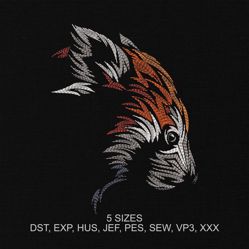 Panda Machine Embroidery Design, Red Panda Digital Embroidery File ...