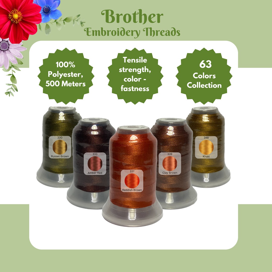 Brother Colors Polyester Embroidery Machine Thread 500M 330 Russet ...
